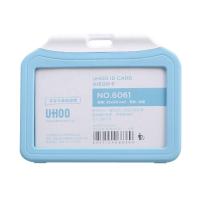 China Office Plastic ID Card Holder Lanyard Badge Uhoo 6061 Macaron Color Retractable for sale