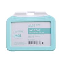 China Office Plastic ID Card Holder Lanyard Badge Uhoo 6061 Macaron Color Retractable for sale