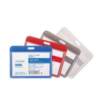 China School Horizontal ID Badge Holder PP Plastic Name Tag Holder Clip ODM for sale