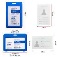 China PP Eco Friendly Double Sided Transparent ID Card Holder Clip Multicolor Custom Business Card Holder For Students for sale