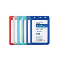 China Badge Holder Colors Uhoo 5516 Double Sided ABS ID Card Holder Large Size Dual Sided Visible Plastic Material Accessory for sale