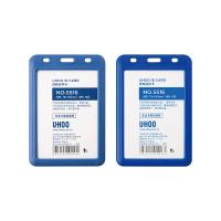 China Badge Holder Colors Uhoo 5516 Double Sided ABS ID Card Holder Large Size Dual Sided Visible Plastic Material Accessory for sale