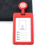 China 500pcs Custom Shape Nurse Badge Holders Business ID Card Holders Polyester Lanyard Neck Strap Business Giveaways Bundle for sale