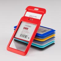 China Back to School Durable Eco Friendly Silicone ID Card Holder Lanyard with Polyester Silk Screen Embossing Printing Push for sale