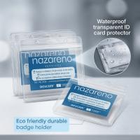 China Eco Friendly Lebei Transparent Soft PVC Nurses Army Vaccine Name Badge Reel ID Card Holder Style Casual Item for sale