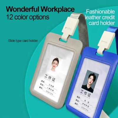 China Eco Friendly Badge Holder Lanyard ID Card Protector Credit Card No Minimum Order Required Supplied with Patone Colors for sale