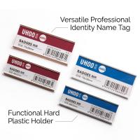China Zinc Alloy Metal 2.5cm 7.5cm Custom Plastic Name Tag Badge Employee Number Plate Back Pin Identity Name Holder Accessory for sale