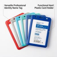 China Badge Holder Colors Uhoo 5516 Double Sided ABS ID Card Holder Large Size Dual Sided Visible Plastic Material Accessory for sale
