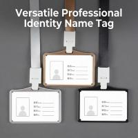 China Letter Logo Durable Aluminum Alloy Metal Id Card Holder Badge Clear Transparent Both Sides One Clip Lanyard Promotion Gift for sale