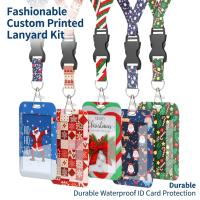 China Polyester Christmas Promotion Gift Items Custom Printed ID Card Badge Holder Lanyard Set Barber Shop Designer Lanyard for sale