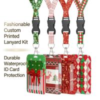 China Plastic Custom Printed Logo Abs ID Card Holder Lanyard Work Identity Badge Holder Festive Christmas Gifts Option for sale
