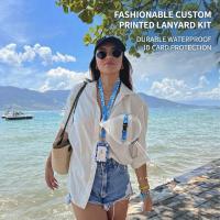 China Sublimation Printing Fashionable Polyester ID Card Holder Lanyard Cruise Ship Pattern Eco Friendly Custom Lanyard for sale
