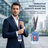 China Plastic Custom Printed Logo Abs ID Card Holder Lanyard Work Identity Badge Holder Festive Christmas Gifts Option for sale