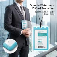China Badge Holder Colors Uhoo 5516 Double Sided ABS ID Card Holder Large Size Dual Sided Visible Plastic Material Accessory for sale