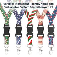 China Polyester Christmas Promotion Gift Items Custom Printed ID Card Badge Holder Lanyard Set Barber Shop Designer Lanyard for sale