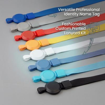 China Back to School Durable Eco Friendly Silicone ID Card Holder Lanyard with Polyester Silk Screen Embossing Printing Push for sale