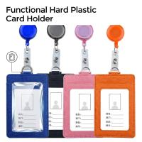 China Letter Pattern PU Leather Unique Pickup Case Id Card Holder Badge Telescopic Buckle Hanging Rope Suit Certificate and Card for sale