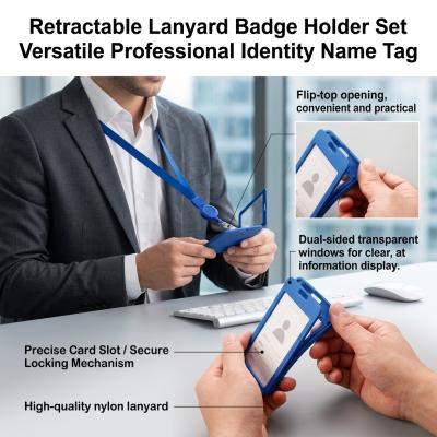 China Custom PVC Clear Name Tag Holders Id Lanyards Die Cutting Printing for sale