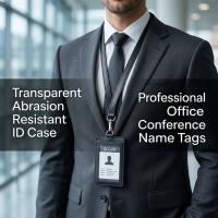 China Transparent Acrylic Practical Dual Sided Card Holder Lanyard Nametag For Business for sale