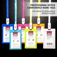 China Colored PP Employee Bulk Badge Reels Card Holder Horizontal for sale