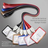 China Letter Aluminium vertical Id Card Holder Lanyard Badge Exhibition Personnel Badge for sale
