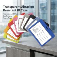 China Transparent Acrylic Practical Dual Sided Card Holder Lanyard Nametag For Business for sale