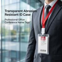 China Vertical Id Business Card Holder Lanyard Transparent Badge Abrasion Resistance Custom for sale