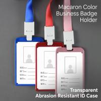 China Letter Aluminium vertical Id Card Holder Lanyard Badge Exhibition Personnel Badge for sale