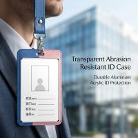 China Letter Aluminium vertical Id Card Holder Lanyard Badge Exhibition Personnel Badge for sale