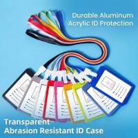 China Transparent Acrylic Practical Dual Sided Card Holder Lanyard Nametag For Business for sale