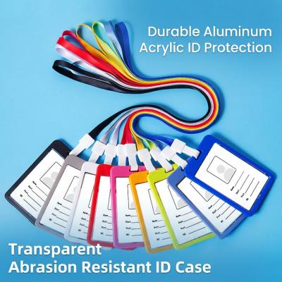 China Transparent Acrylic Practical Dual Sided Card Holder Lanyard Nametag For Business for sale