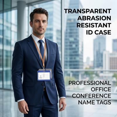China Eco Friendly Card Holder Lanyard Events Clear Acrylic Lightweight Conference Badge Holders for sale