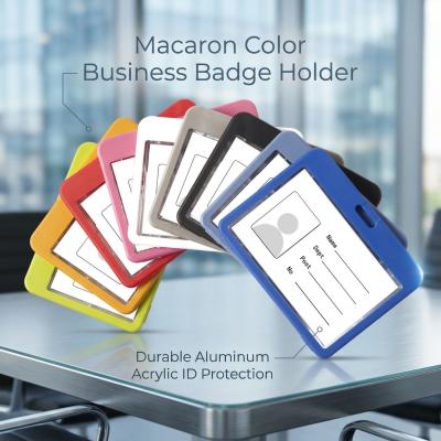 China Laser Printing Id Card Acrylic Retractable Badge Holder Badge Uhoo 6637 6638 Card Holder For Work Students for sale