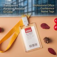 China Vertical Id Business Card Holder Lanyard Transparent Badge Abrasion Resistance Custom for sale