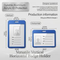 China Acrylic Vertical Horizontal Plastic Name Badge Holders Nurse ID Card Protector Lanyard for sale