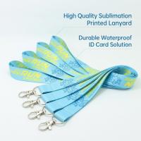 China Sublimation Polyester Employee Id Credential Holder Lanyard Keychain Lobster Hook Offset Printing for sale