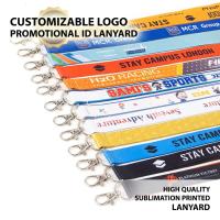 China Letterpress Printing Neck Id Tag Holder Lanyard Badge Sublimation Polyester Small Batch for sale