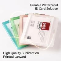China PP ID Lanyard Retractable Transparent Card Holder Protector For Employee Identification for sale