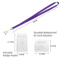 China Thermal Transfer Printing Nylon Cord Lanyard PVC Plastic ID Card Holder Keychain for sale