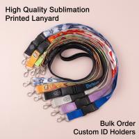 China Personalised Pantone Polyester Key Lanyard String Security Badge Holder Silk Screen Printing for sale