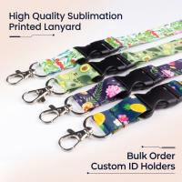 China Customized Easter Polyester Lanyard Strap String Keychain work Card Holder Badge for sale