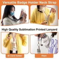 China Waterproof Bulk Gold Silver Glitter Lanyard String ID Badge Credential Holder for sale