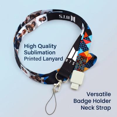 China Nylon Christmas Anime Identity Card Lanyard Custom Sublimation Printed For Staff Id for sale