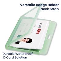 China PP ID Lanyard Retractable Transparent Card Holder Protector For Employee Identification for sale