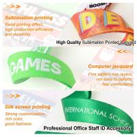 China Personalised Pantone Polyester Key Lanyard String Security Badge Holder Silk Screen Printing for sale
