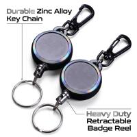 China ODM Retractable Badge Reels Holder Keychain Metal Telescopic Buckle Heavy Duty for sale