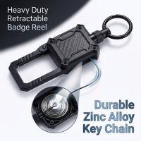 China Work Clip Retractable Badge Reels Tactical Id Holder Key Ring Keychain for sale