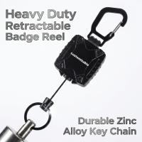 China Metal Hook Retractable Badge Reels Key Chain holder With Mountaineering Printed for sale