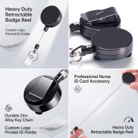 China Metal Plastic Retractable Badge Reels clear holder Anti Lost 40mm for sale