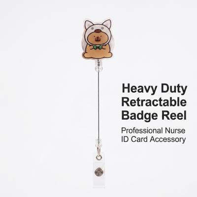China Metal ABS Cartoon Clip On Retractable Badge Reels Holder Custom Print for sale